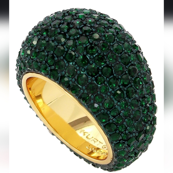 Kurt Geiger | Jewelry | Kurt Geiger Pav Dome Green Size 7 Gemstone ...